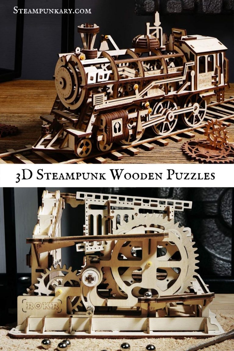 3D Steampunk Wooden Puzzles w/Gears by ROKR - Steampunkary
