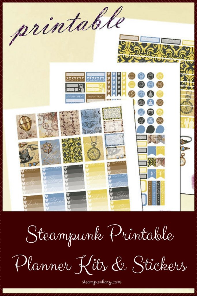 Steampunk Printable Planner Kits & Stickers